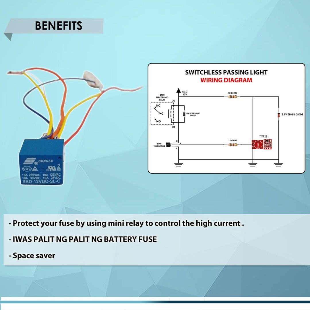SWITCHLESS TOUCH PASSING LIGHT MODULE, BEST FOR MOTORCYCLE PASSING ...
