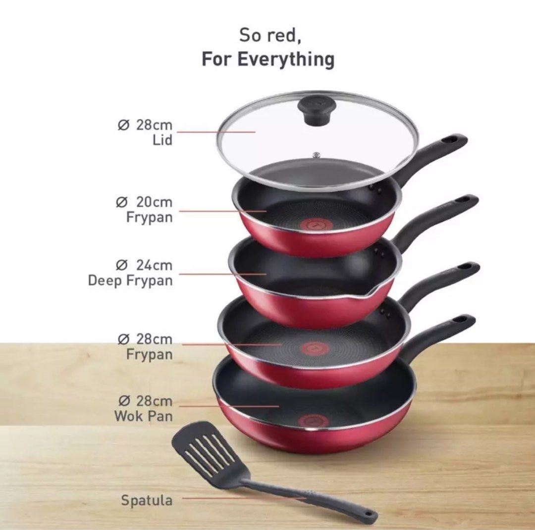 Tefal So Red 6pc Set, Furniture & Home Living, Kitchenware & Tableware ...