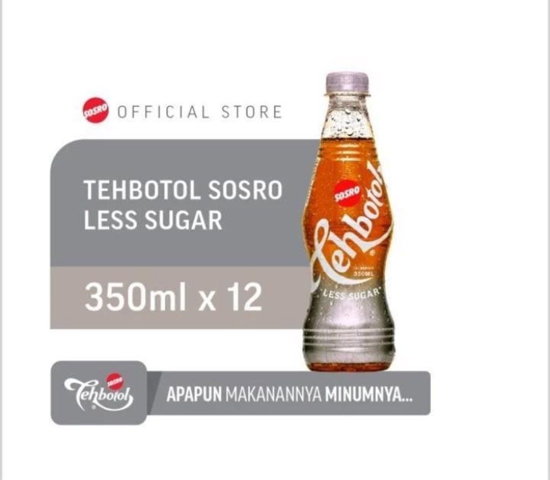 TEH BOTOL SOSRO LESS SUGAR, Food & Drinks, Beverages on Carousell