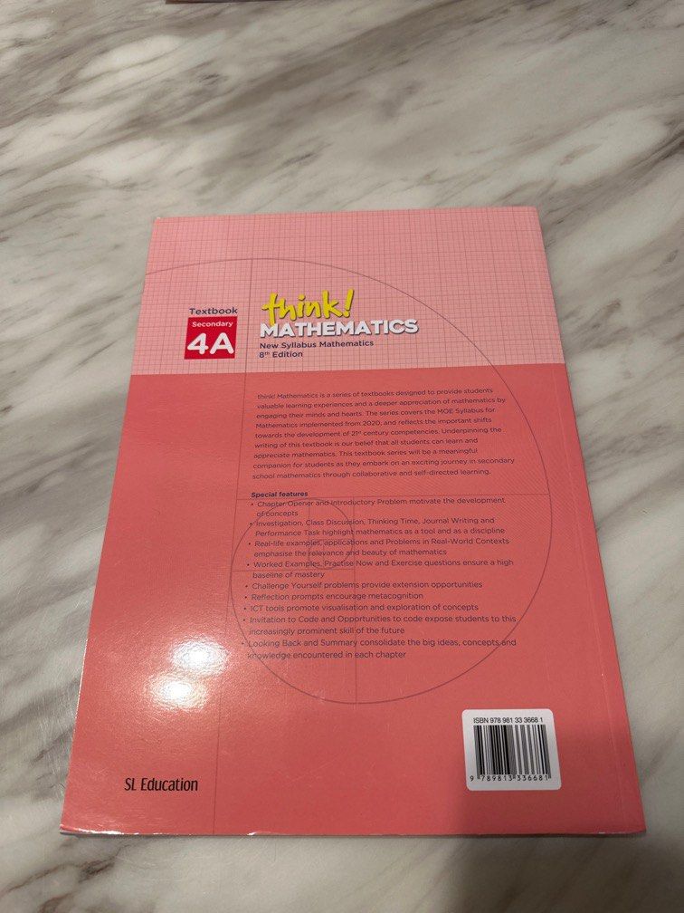 Think mathematics textbook secondary 4A, Hobbies & Toys, Books ...