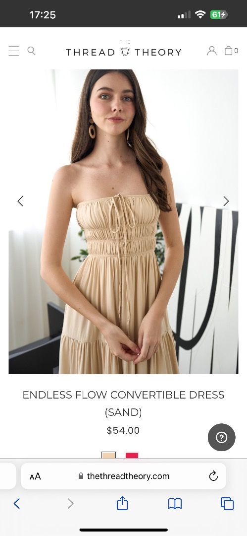 Thread theory endless flow convertible dress in sand, Women's Fashion ...