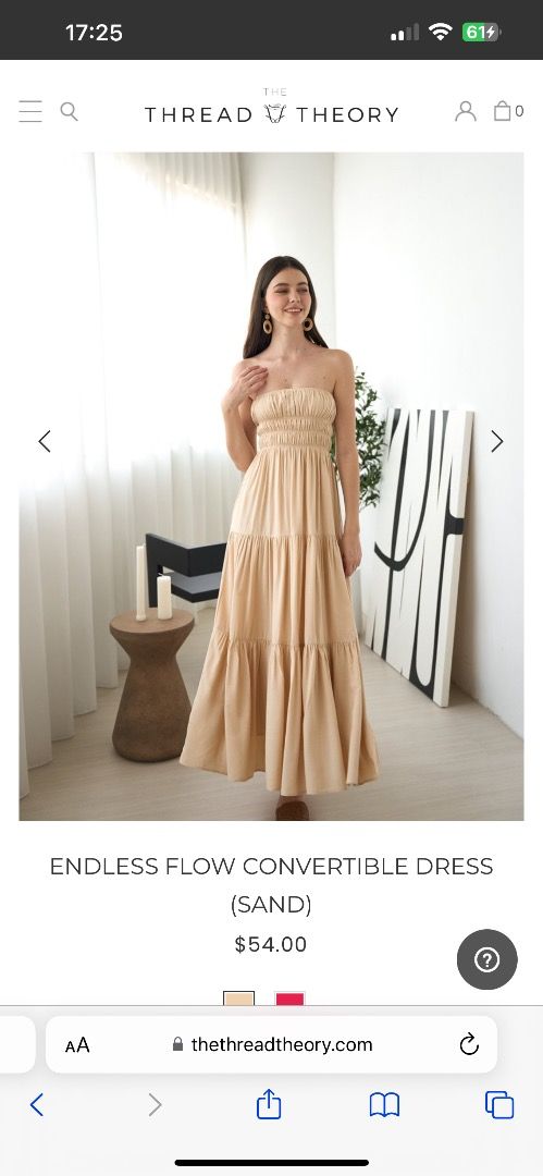 Thread theory endless flow convertible dress in sand, Women's Fashion ...