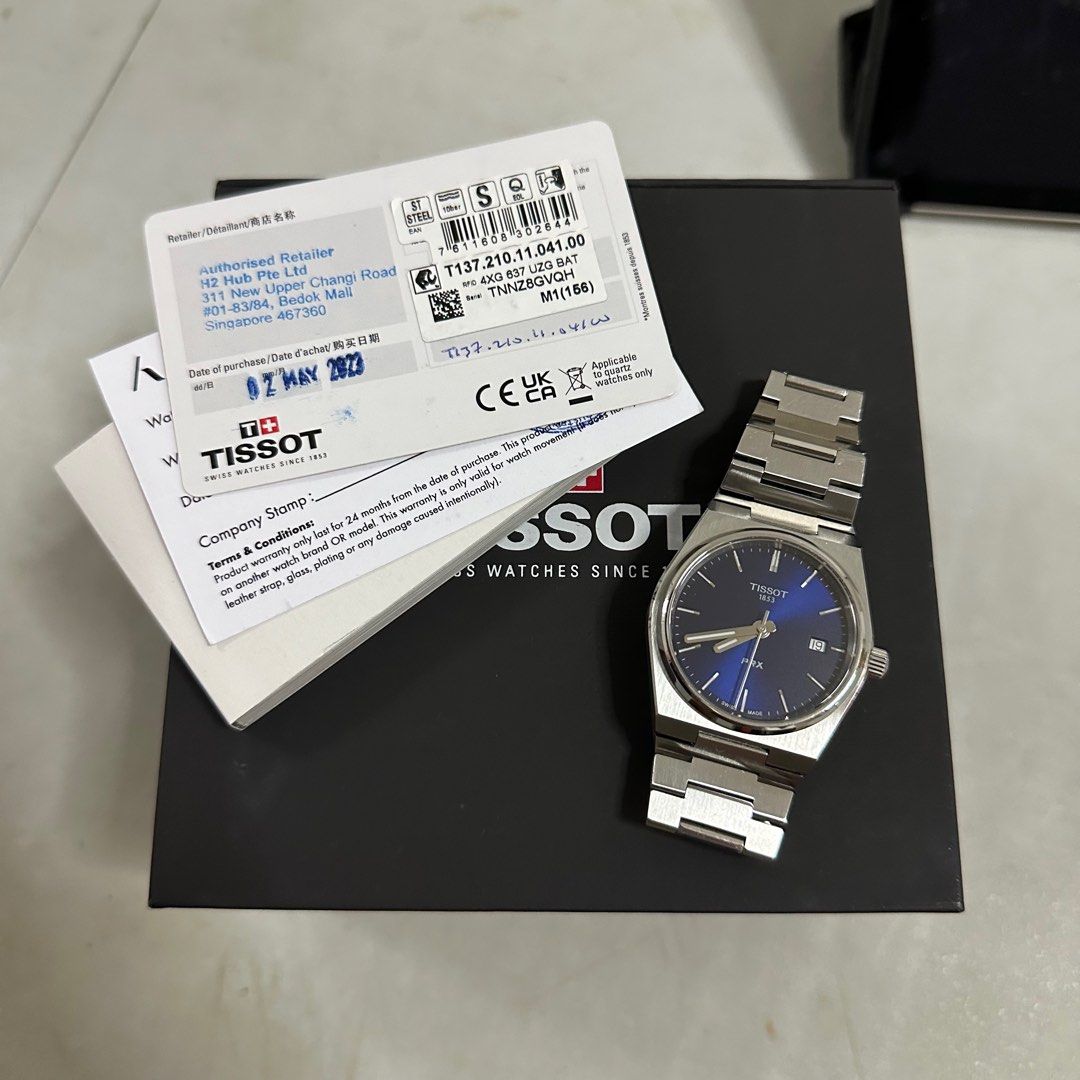 Tissot PRX 35MM Dark Blue Quartz, Luxury, Watches on Carousell