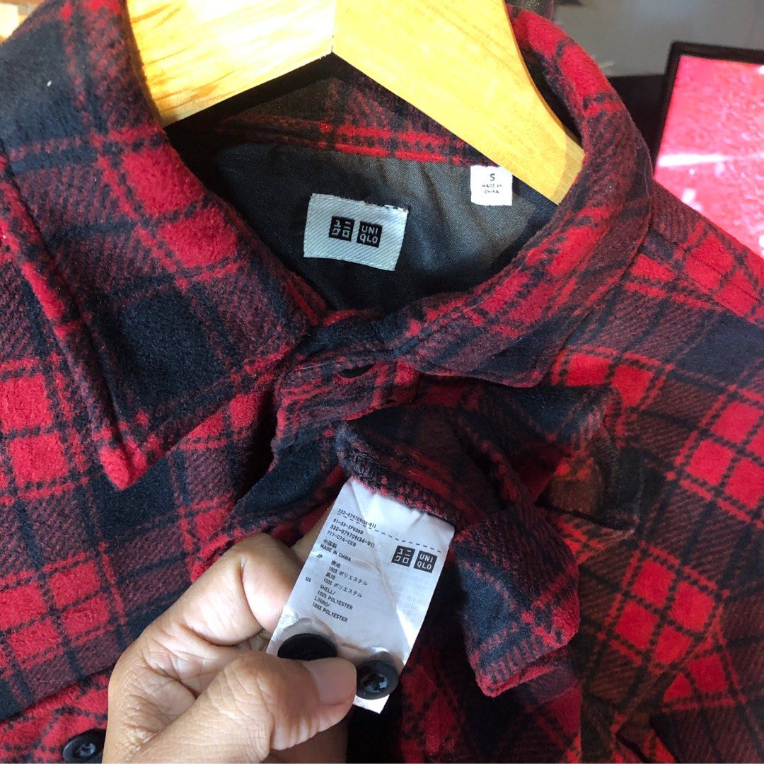 UNIQLO RED FLANNEL, Men's Fashion, Tops & Sets, Formal Shirts on Carousell