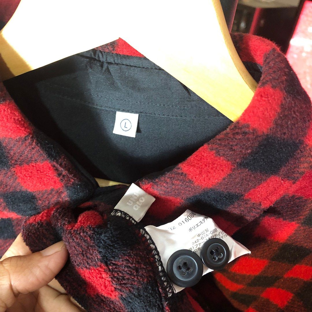 UNIQLO RED FLANNEL, Men's Fashion, Tops & Sets, Formal Shirts on Carousell