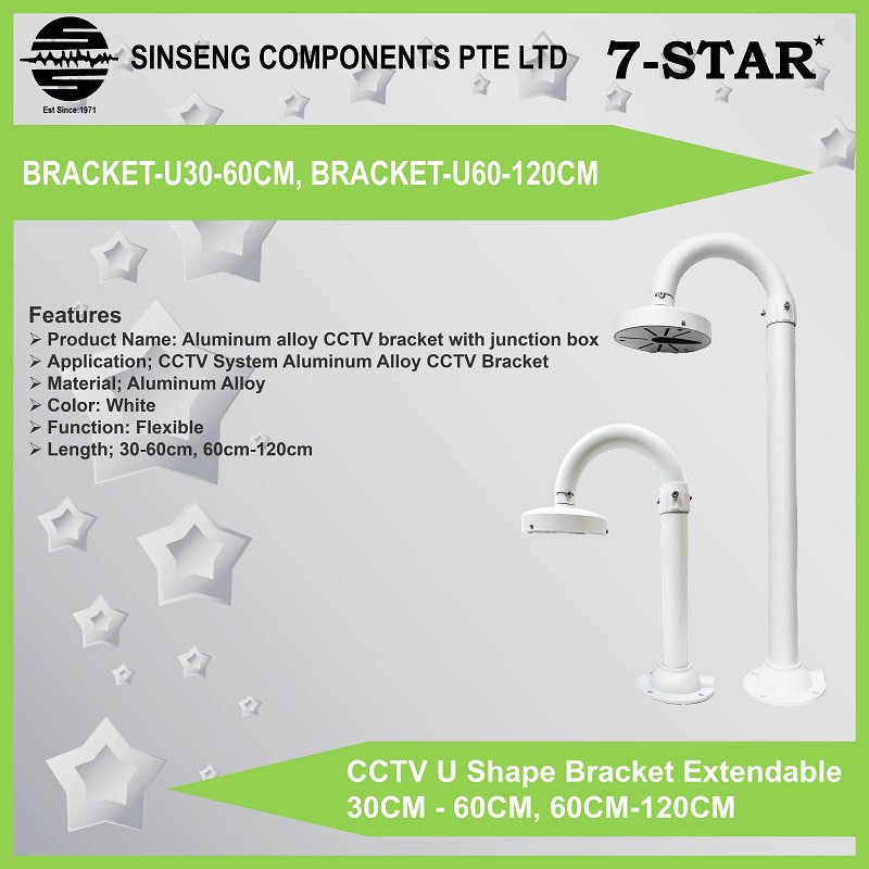U-Shape CCTV Bracket Aluminum Alloy Telescopic IP Camera Bracket with ...