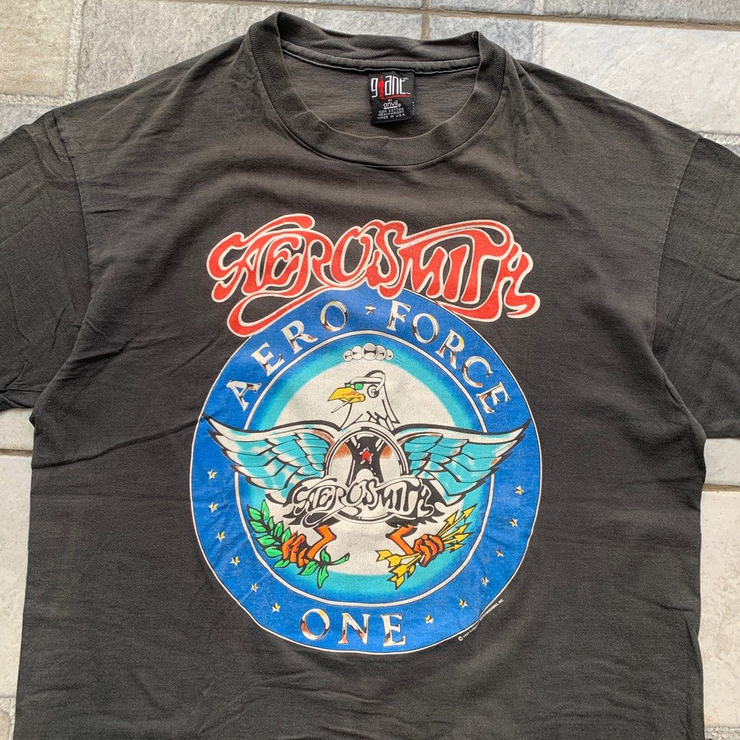 Vintage 1993 Aerosmith Aeroforce One Tour Band Tee Shirt, Men's Fashion ...