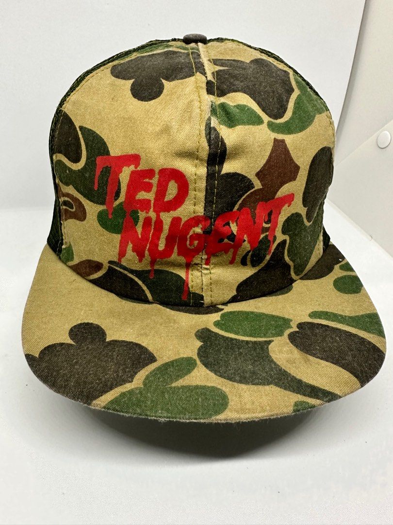 Vintage camo trucker band ted nugent, Men's Fashion, Watches ...