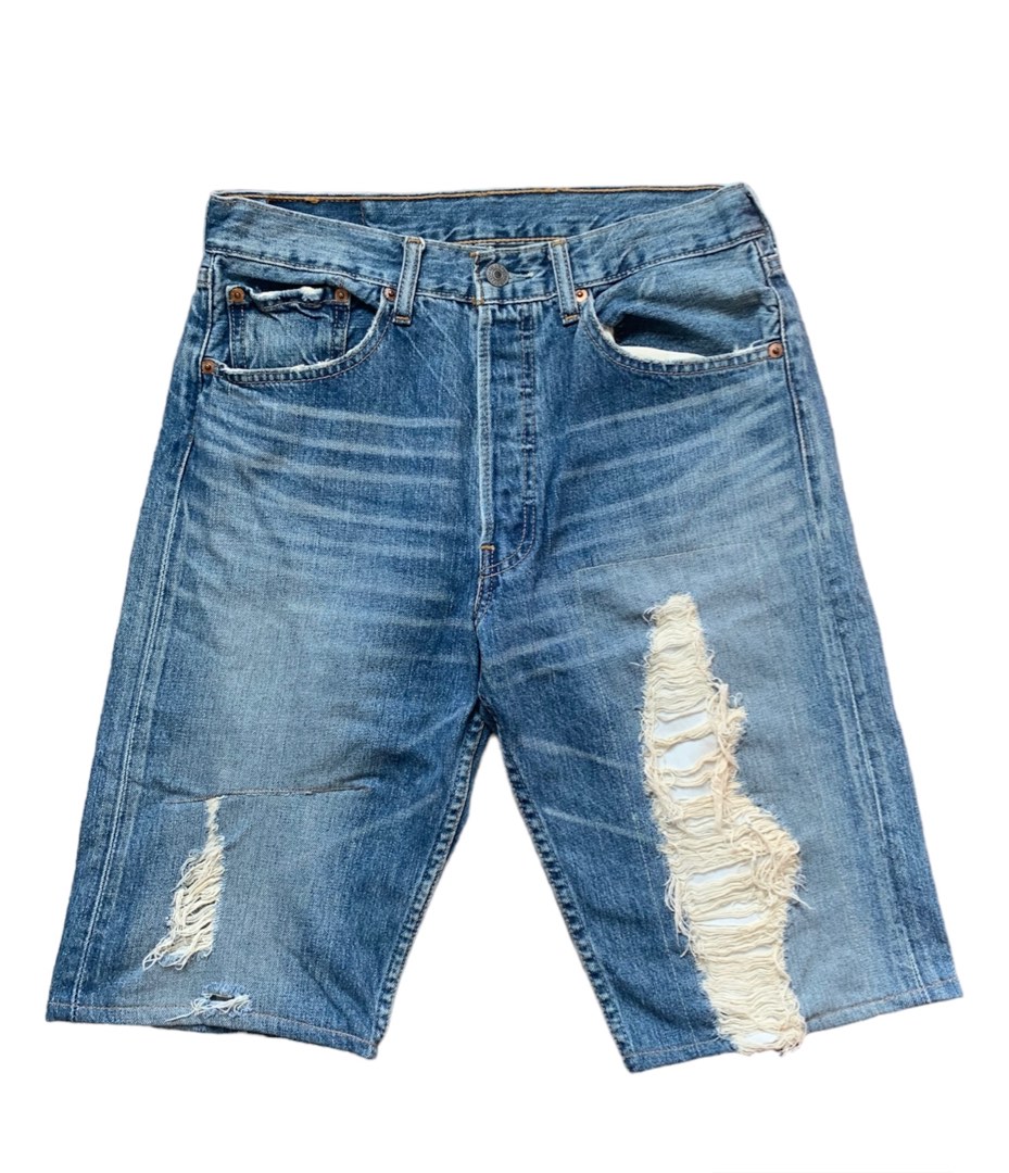 vintage levis 501 custom distress jorts, Men's Fashion, Bottoms, Shorts ...