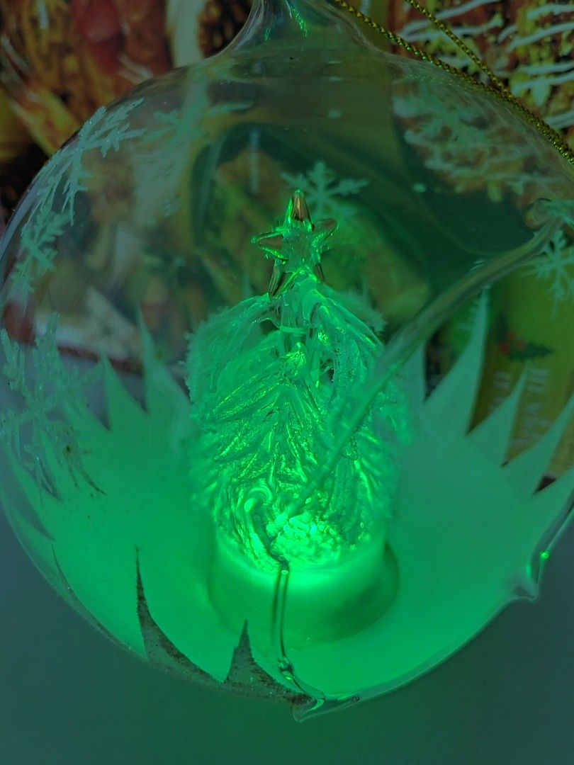 Vintage Memory Lane Glass Christmas Globe with Color Changing Lights ...