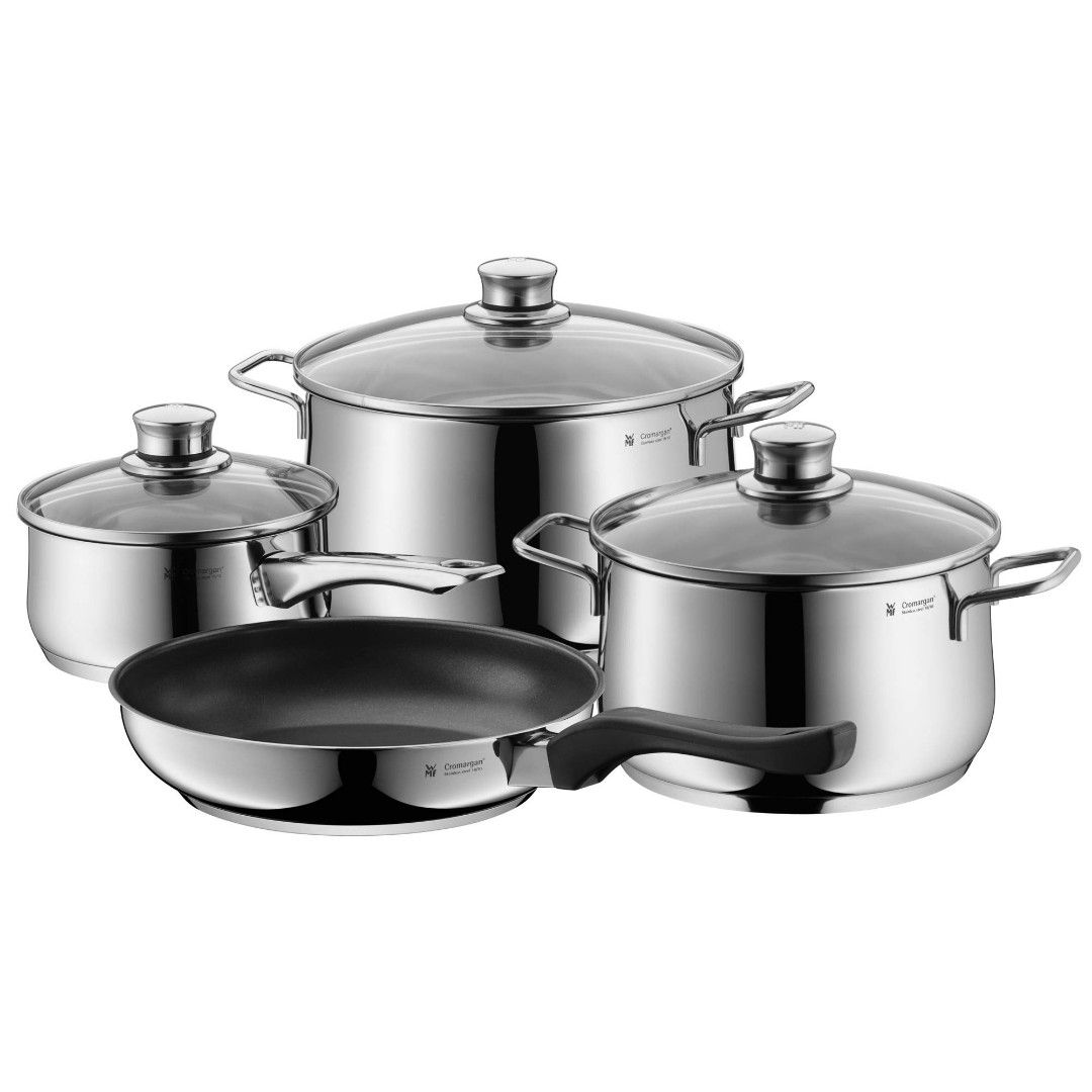 WMF Diadem Plus 4-piece Cooking Pot & Pan Set, Furniture & Home Living ...