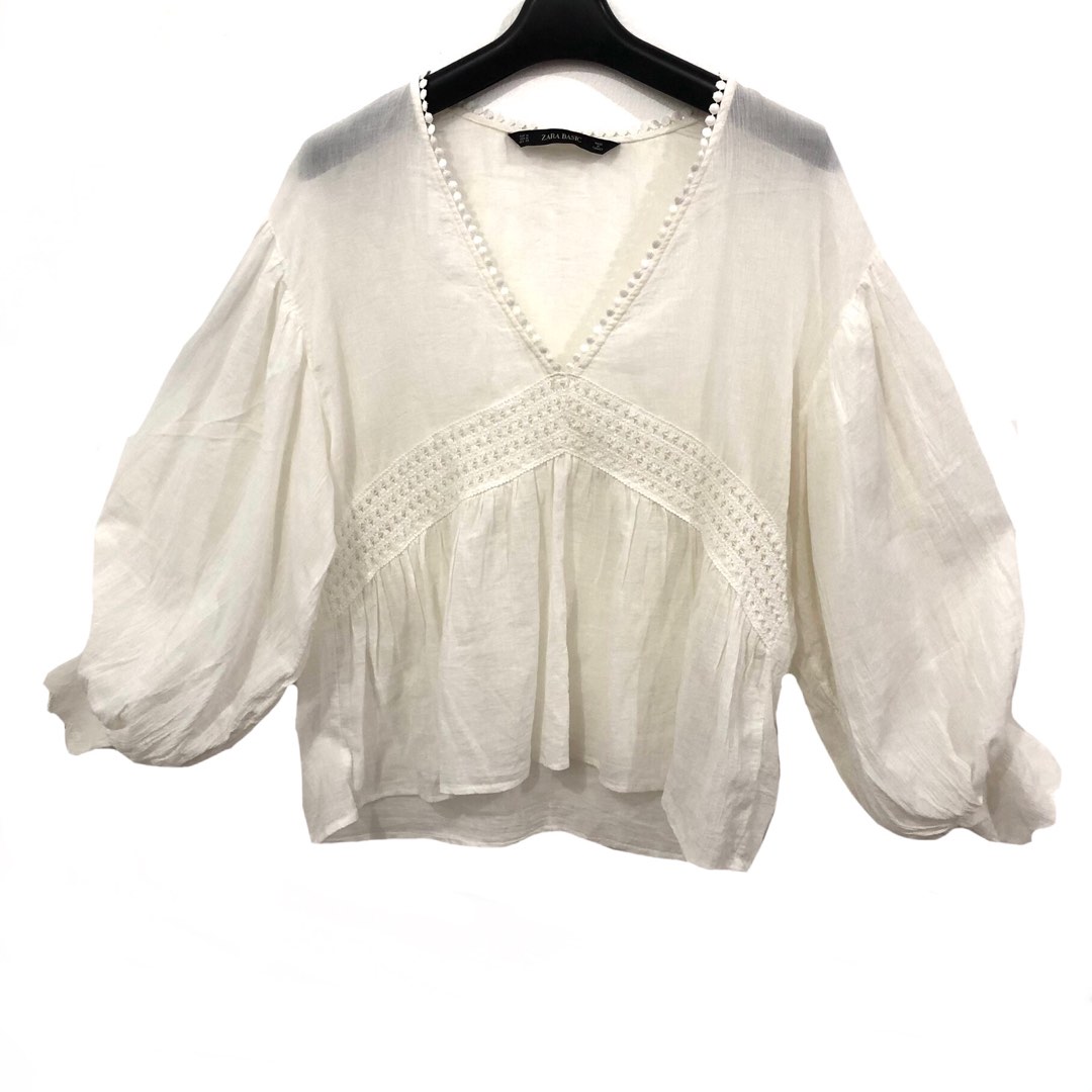 Zara Soft Off White Tops, Women's Fashion, Tops, Shirts on Carousell