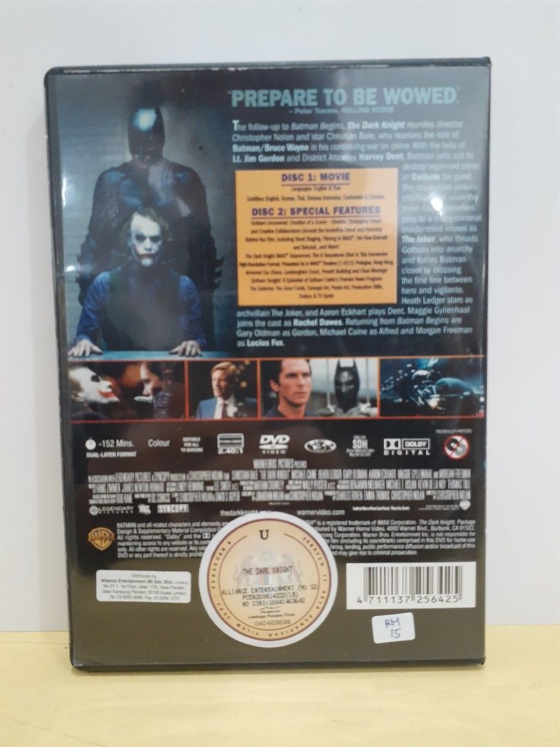 (2DVD) The Dark Knight, Hobbies & Toys, Music & Media, CDs & DVDs on Carousell