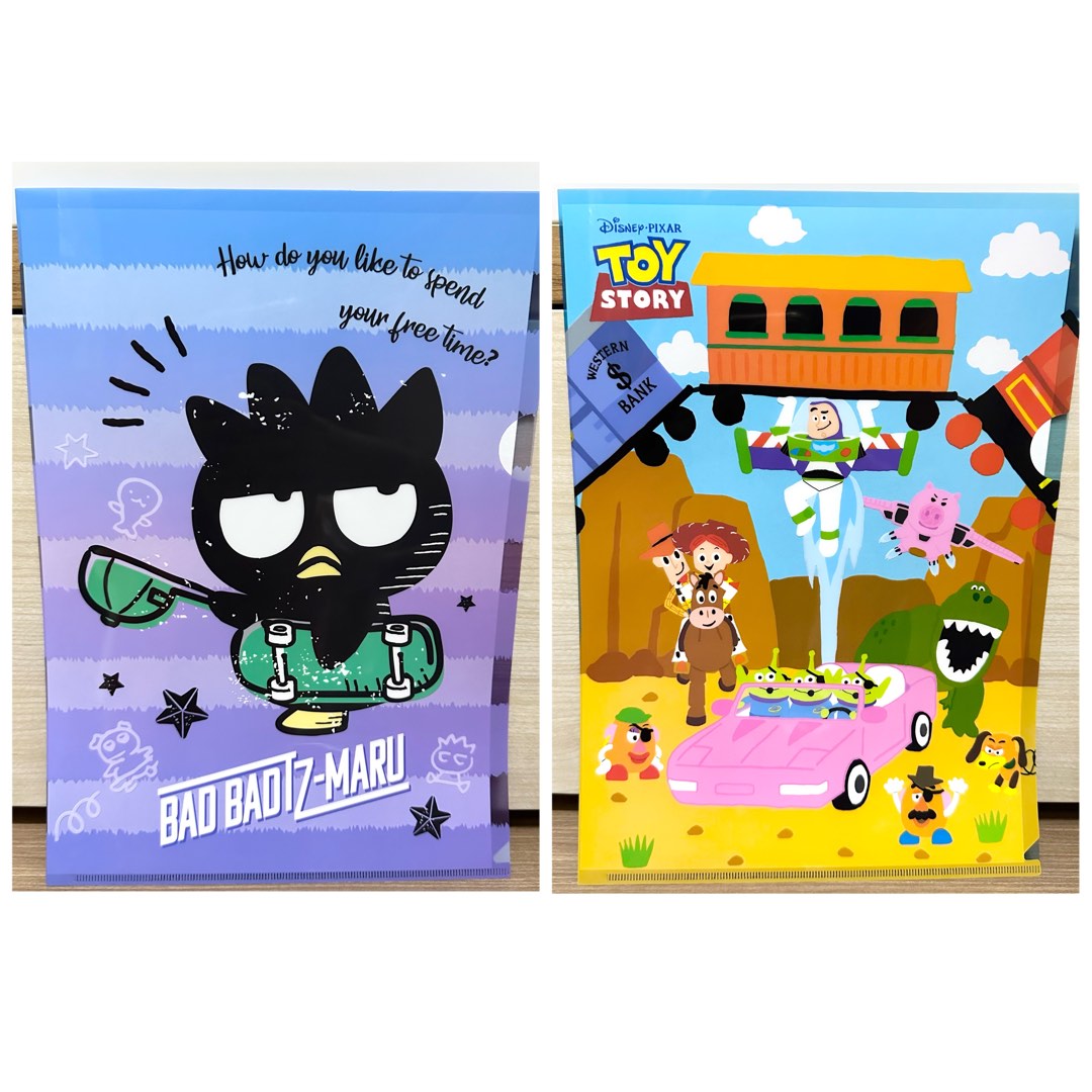 罕有 超靚！Disney 迪士尼 / Sanrio 三麗鷗 A4 File - 玩具總動員 Toy Story / 酷企鵝 XO Bad ...