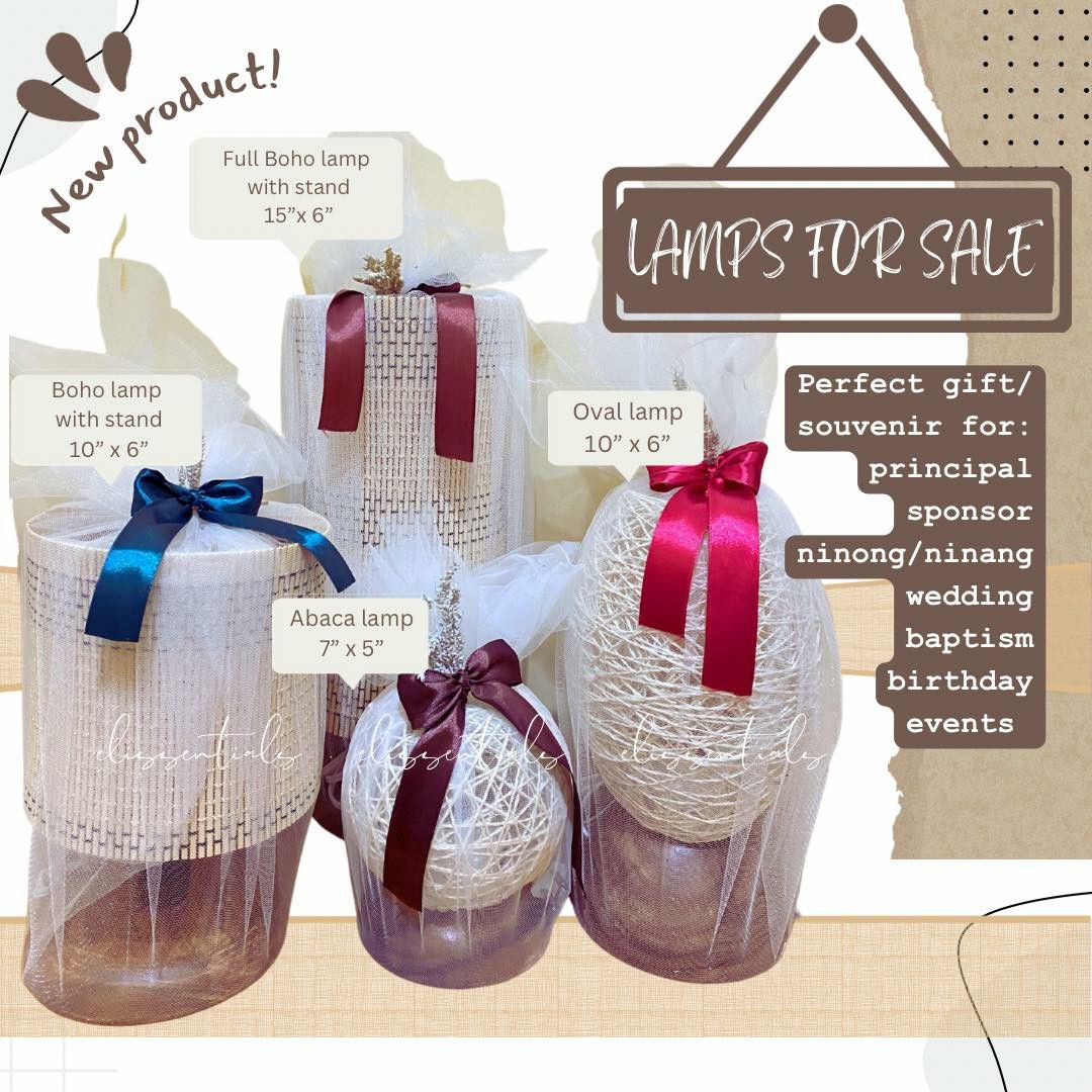 Abaca and Boho lamps, Furniture & Home Living, Lighting & Fans, Lighting on Carousell