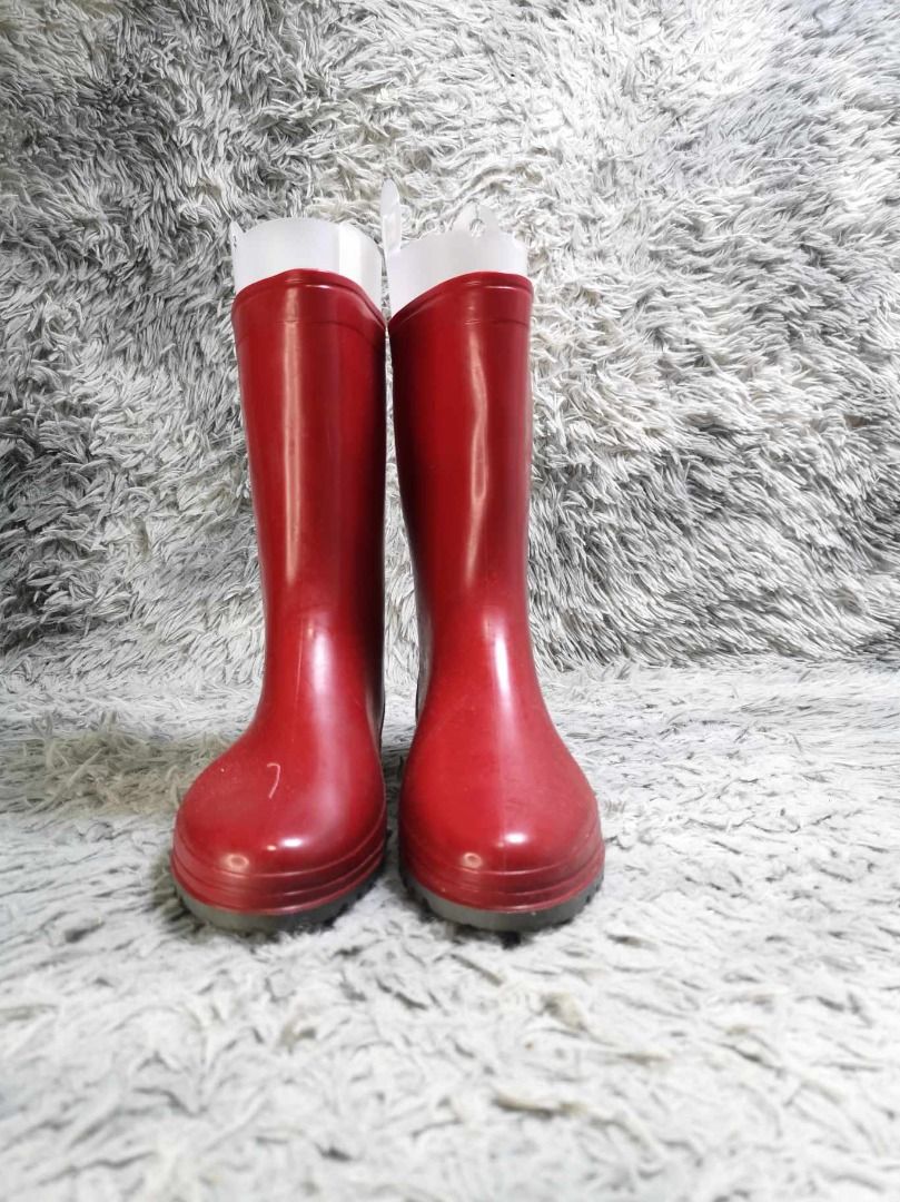 Asahi Red Rain Boots, Women's Fashion, Footwear, Boots on Carousell