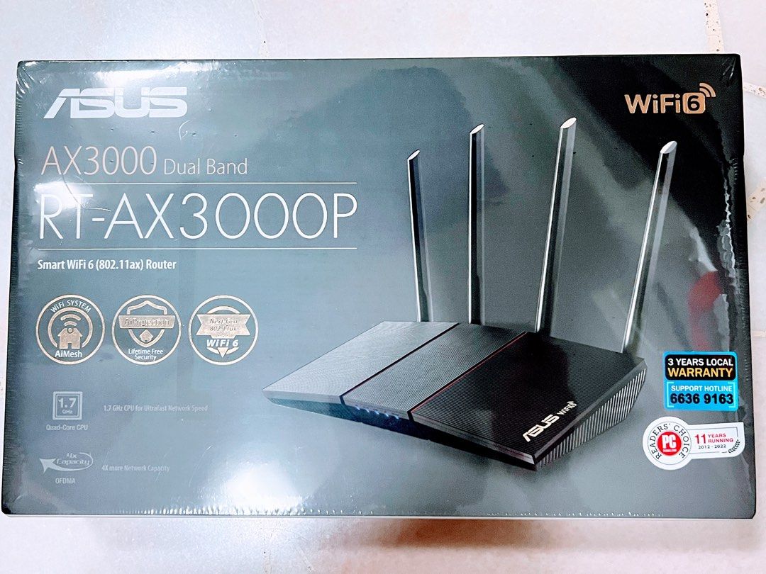Asus RT-AX3000P WiFi 6 Router (BNIB), Computers & Tech, Parts ...