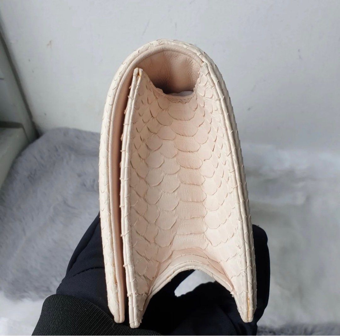 Authentic Chanel Le Boy Python Clutch Limited Edition Flap Bag, Luxury ...