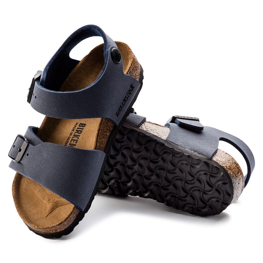 Birkenstock New York Kids Birko-Flor Navy, Women's Fashion, Footwear ...