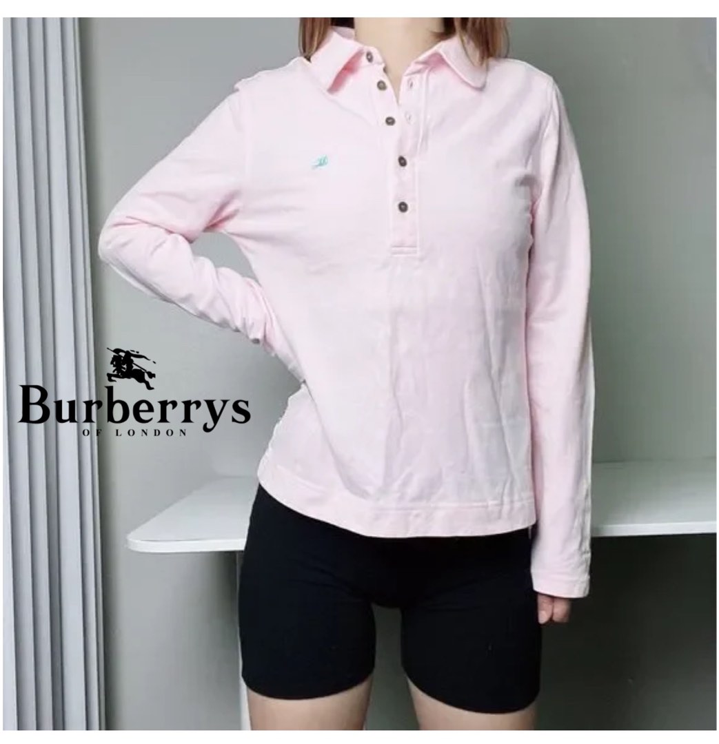 BURBERRY KNITTED SWEATER LONGSLEEVE LIGHT PINK, Women's Fashion, Tops ...