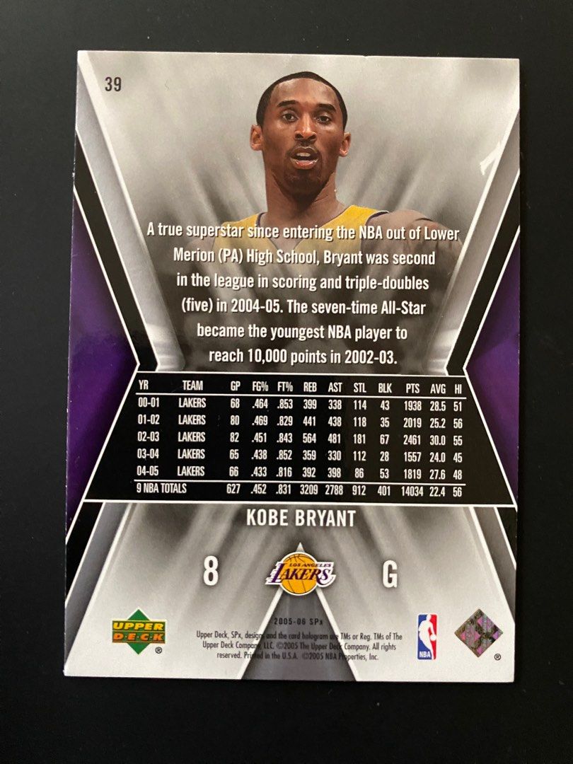 Kobe Bryant 2005-06 SPx Collectible Cards, Hobbies & Toys, Toys & Games ...