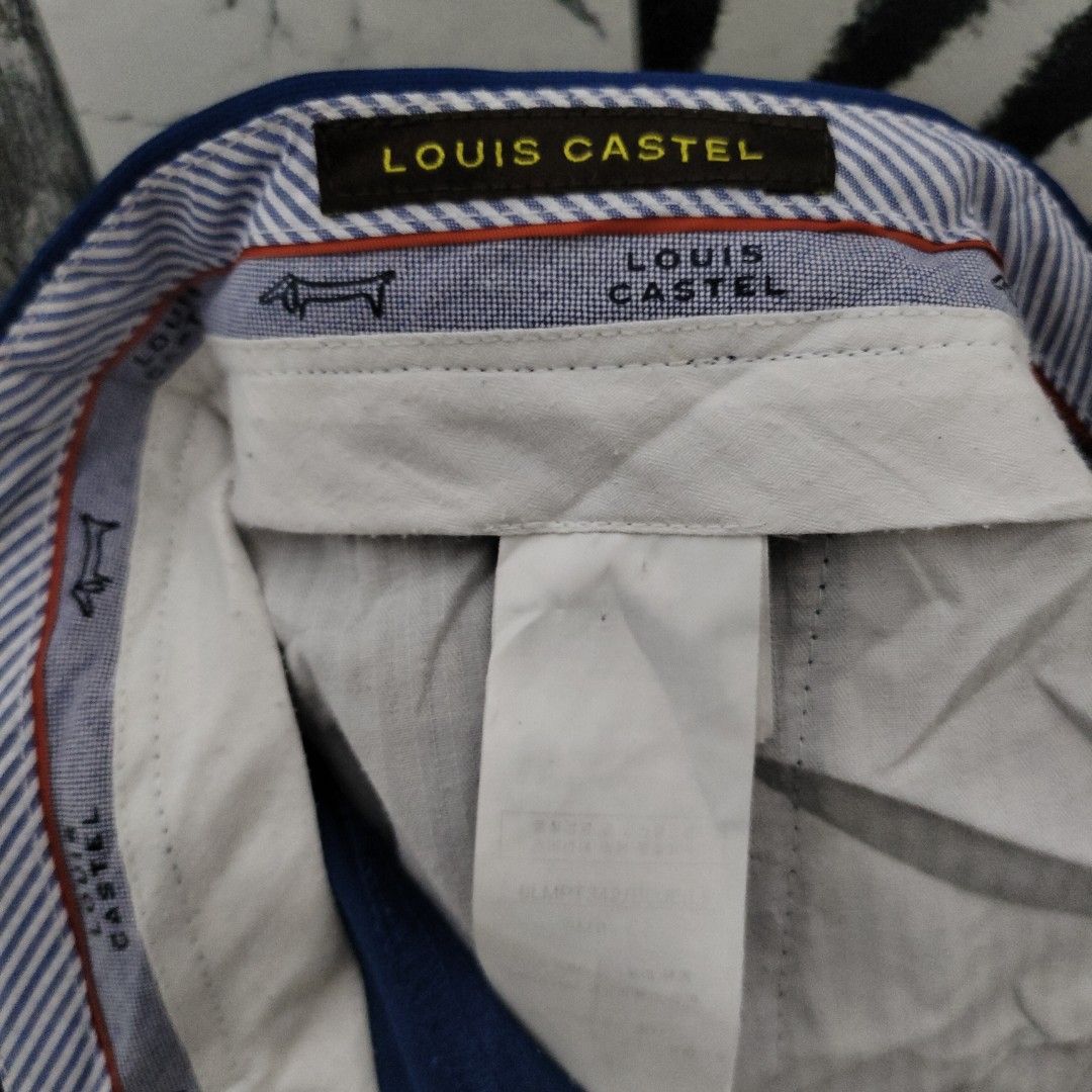 Celana bahan by Louis Castel warna biru gelap, Fesyen Pria, Pakaian ...