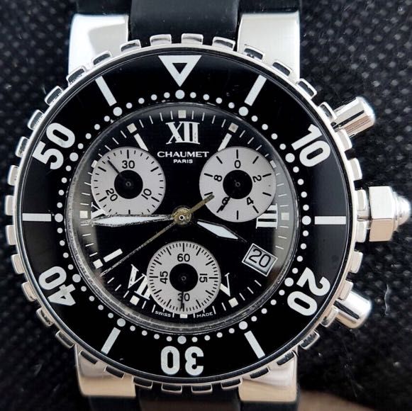 CHAUMET CLASS ONE 1/10th Chronograph QUARTZ Steel & Rubber 37mm BOY ...