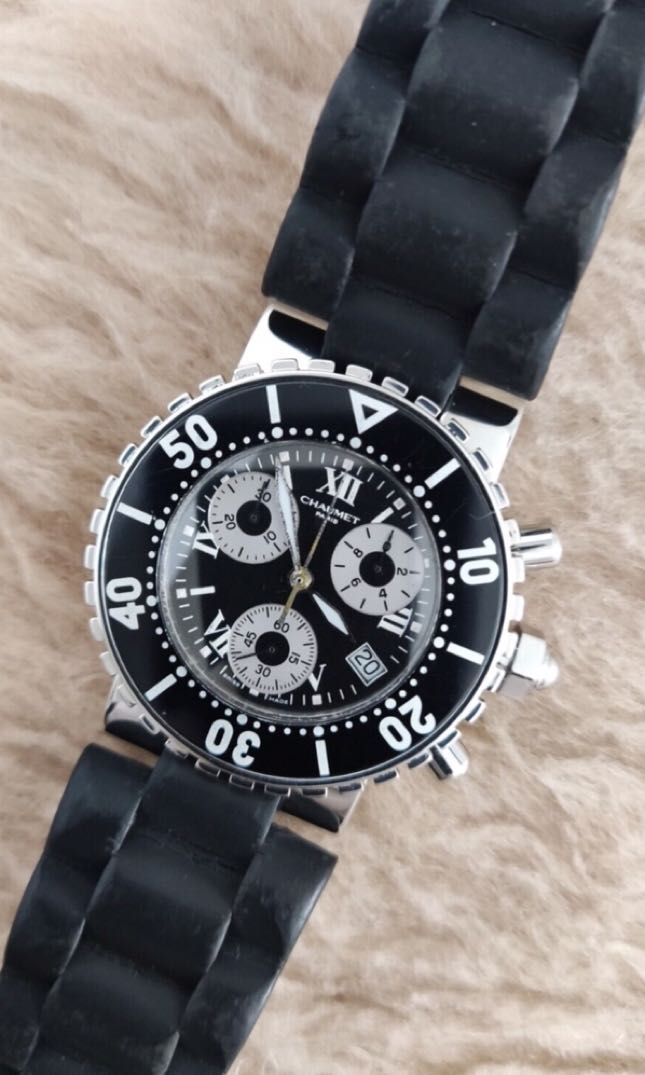 CHAUMET CLASS ONE 1/10th Chronograph QUARTZ Steel & Rubber 37mm BOY ...