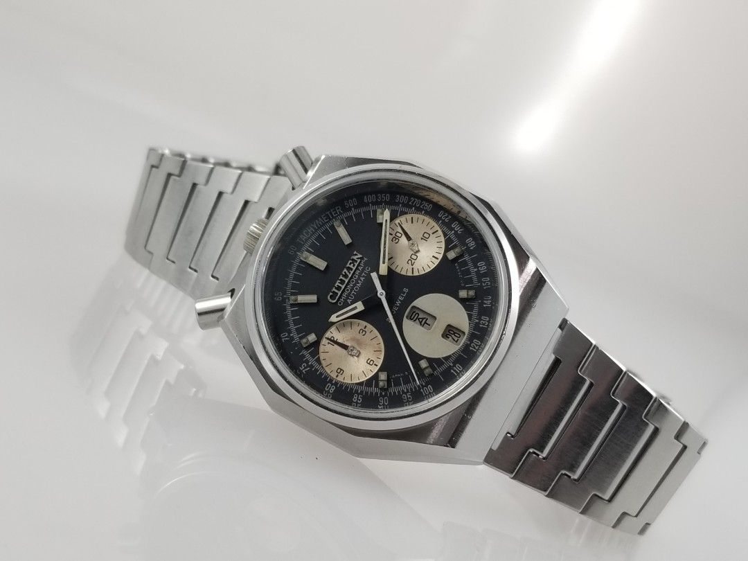 Citizen automatic Chronograph mickey Bullhead octagonal Reversed Panda ...