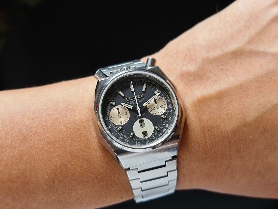 Citizen automatic Chronograph mickey Bullhead octagonal Reversed Panda ...