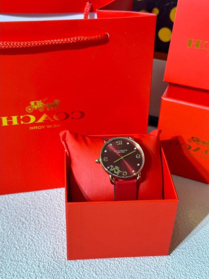 coach red dragon 36mm watch, Women's Fashion, Watches & Accessories ...