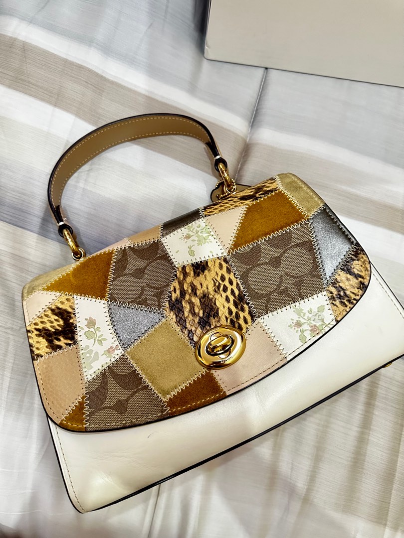 Coach Tilly Satchel Patchwork ,AUTHENTIC 100%, Barang Mewah, Tas ...