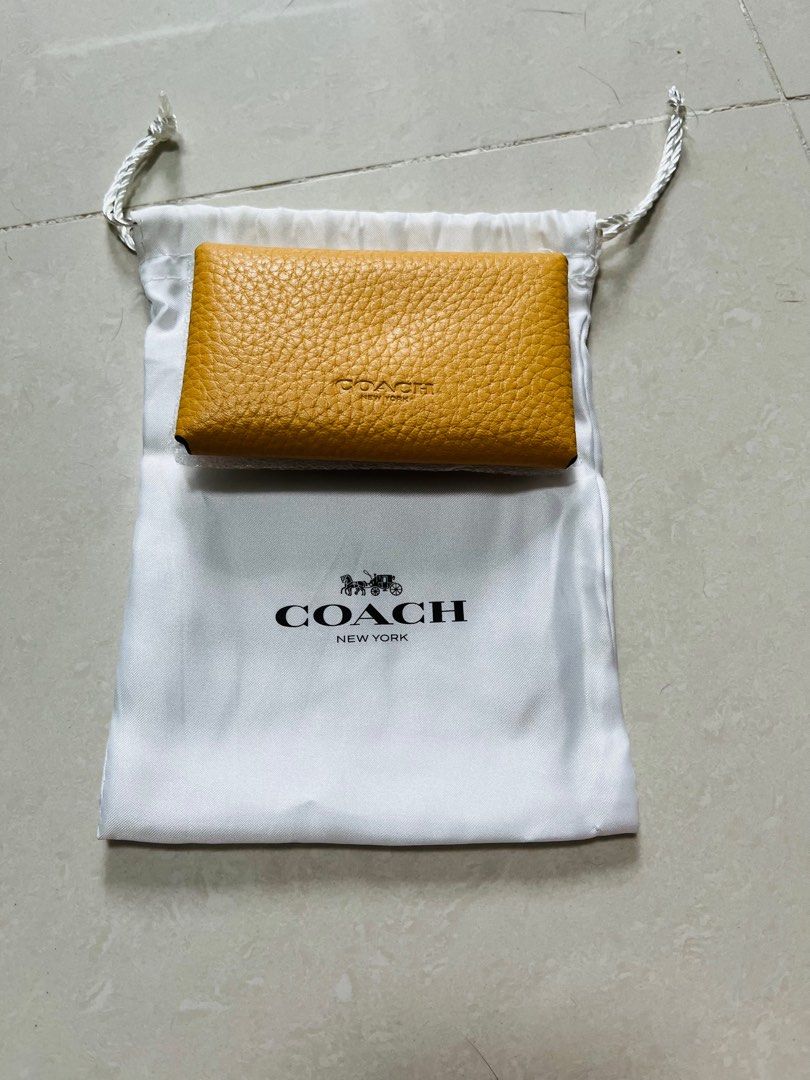 Coach yellow card holder, Women's Fashion, Bags & Wallets, Wallets ...