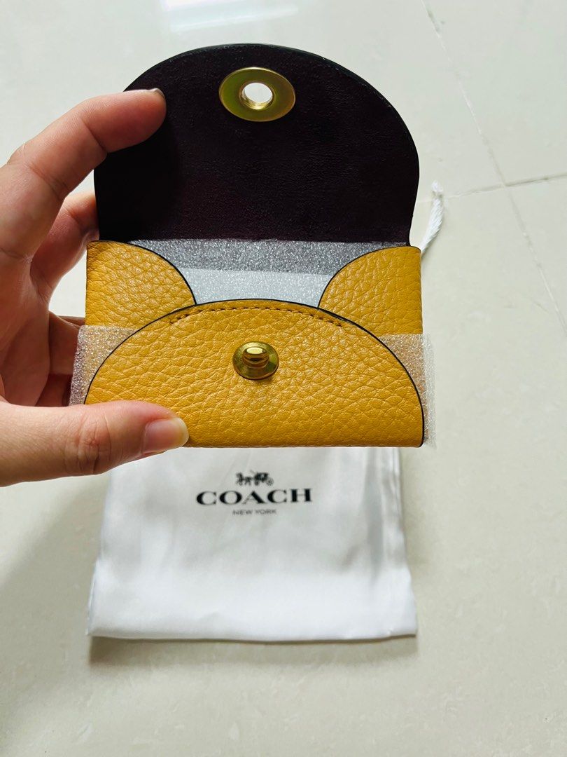 Coach yellow card holder, Women's Fashion, Bags & Wallets, Wallets ...