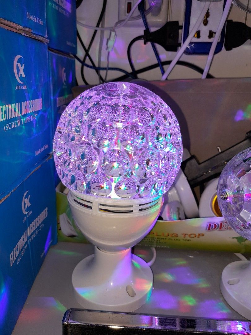 Colorful Auto Rotating RGB LED Bulb Smart Stage Light Party lamp Disco ...