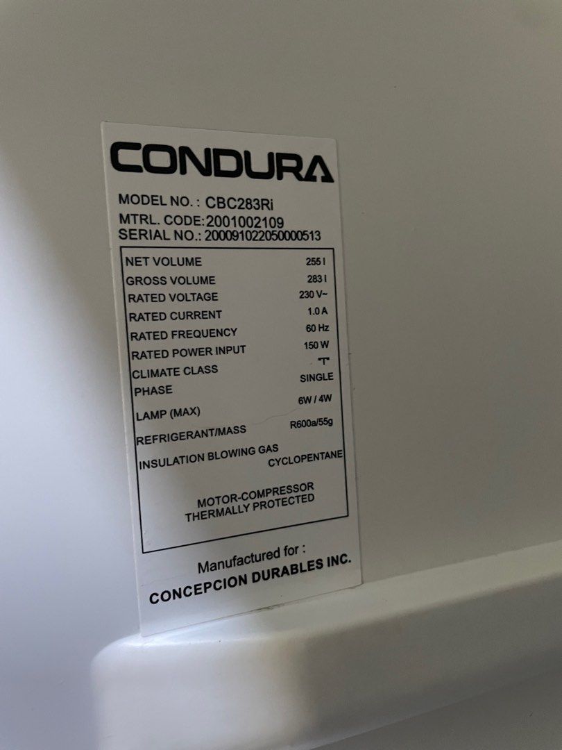 Condura CBC283RI 10.0cuft No Frost, Inverter, Showcase Chiller, TV ...