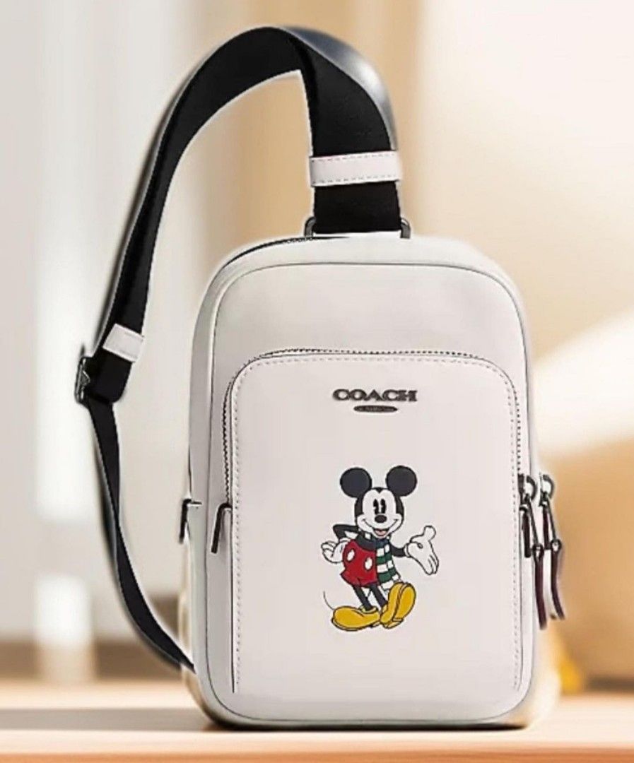 DISNEY X COACH TRACK PACK 14 IN SIGNATURE JACQUARD WITH MICKEY MOUSE ...
