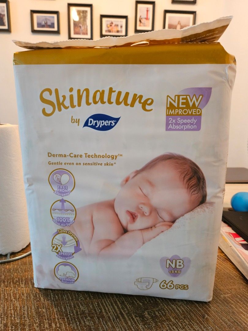 Drypers Skinnature Newborn, Babies & Kids, Bathing & Changing, Diapers ...
