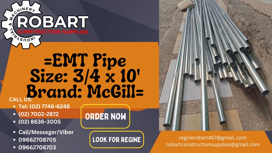 =EMT Pipe Size: 3/4 x 10' Brand: McGill=, Commercial & Industrial ...