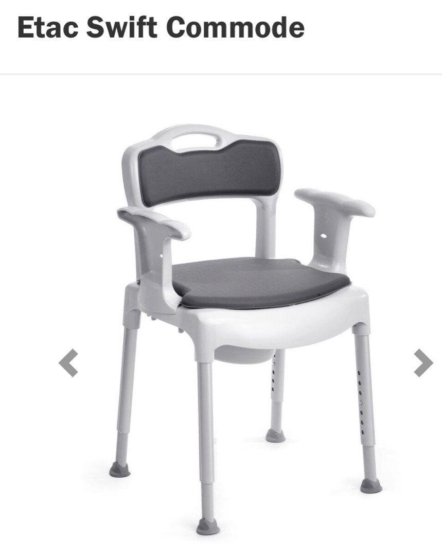 Etac Swift Commode Smart Toilet Chair with Three-in-One Functionality ...