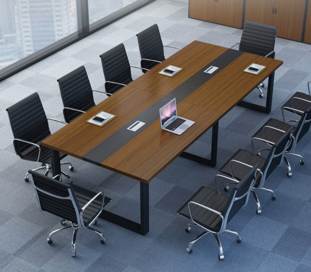 Executive Elegance: Modern Office Conference Table & 10 Chair Set ...