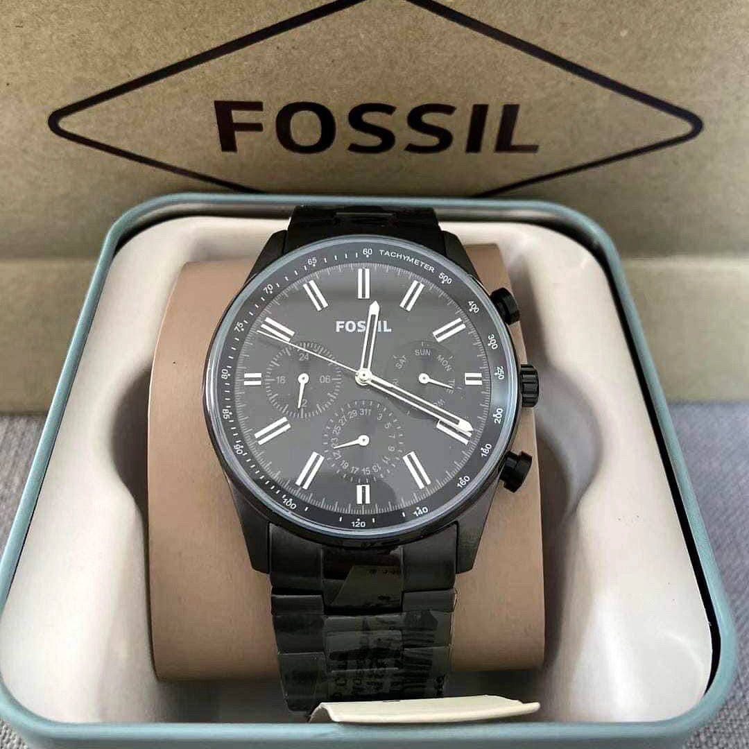 FOSSIL ALL BLACK STEEL AUTHENTIC WATCH, Men's Fashion, Watches ...