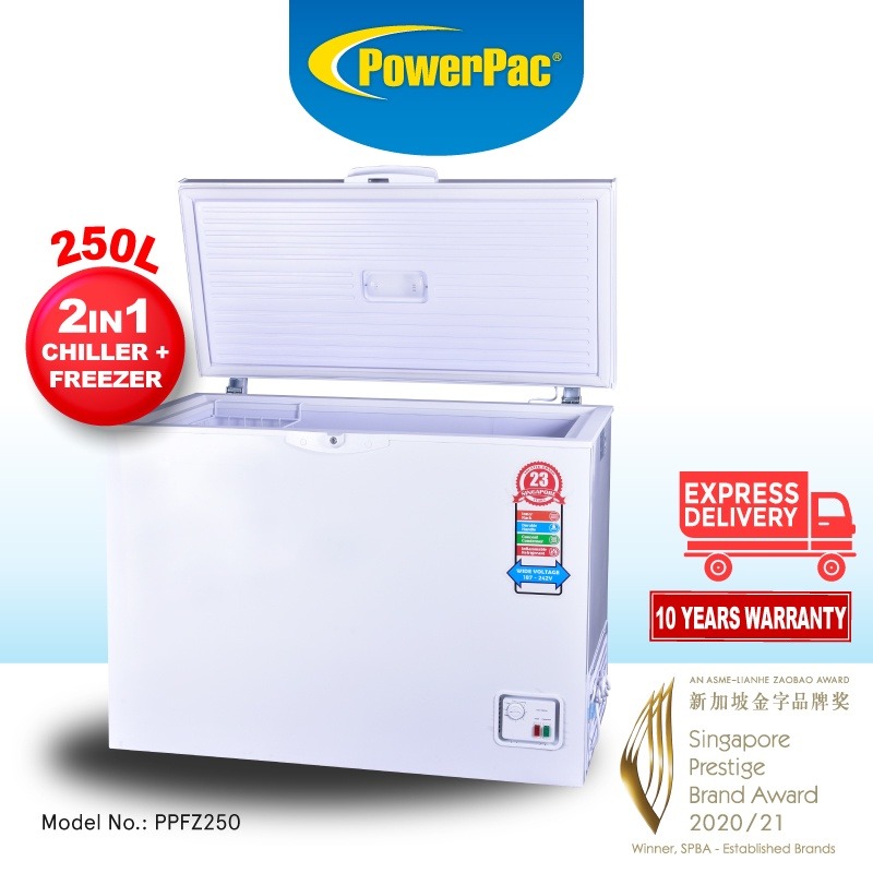 [FREE DELIVERY] PowerPac Chest Freezer 250L CFC Free (PPFZ250), TV ...