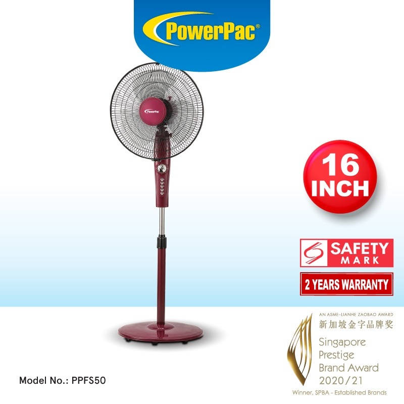[FREE DELIVERY] PowerPac, Fan, Portable Fan, Stand Fan, Timer, 16 inch ...