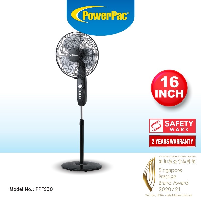 [FREE DELIVERY] PowerPac Stand Fan With Timer 16 Inch (PPFS30), TV ...
