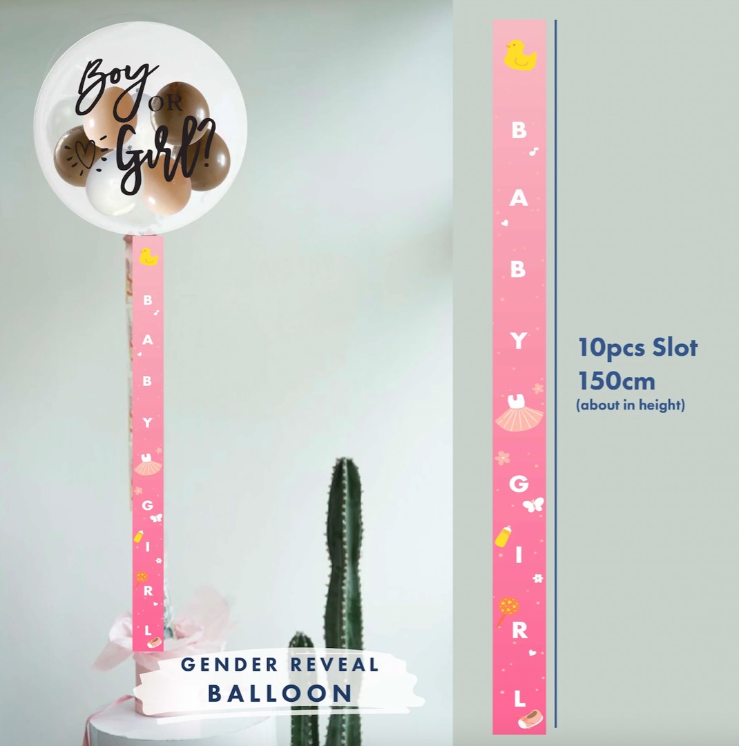 [Helium Inflated] 24" Bubble Balloon Fly Gender Reveal Surprise No Mess ...