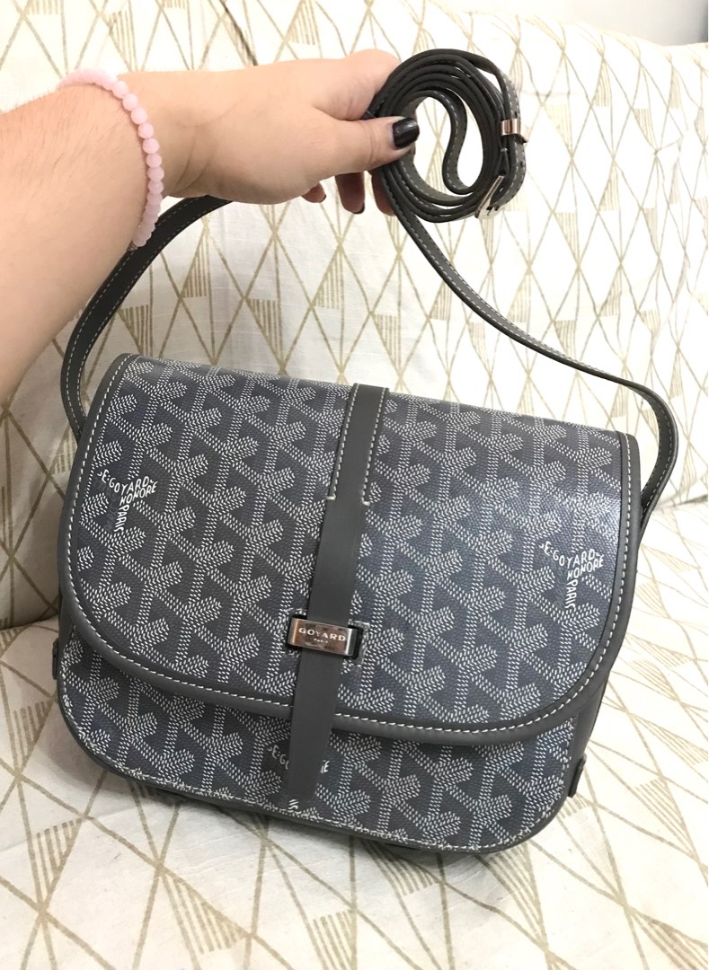 Goyard Gray Goyardine Belvedere, Luxury, Bags & Wallets on Carousell