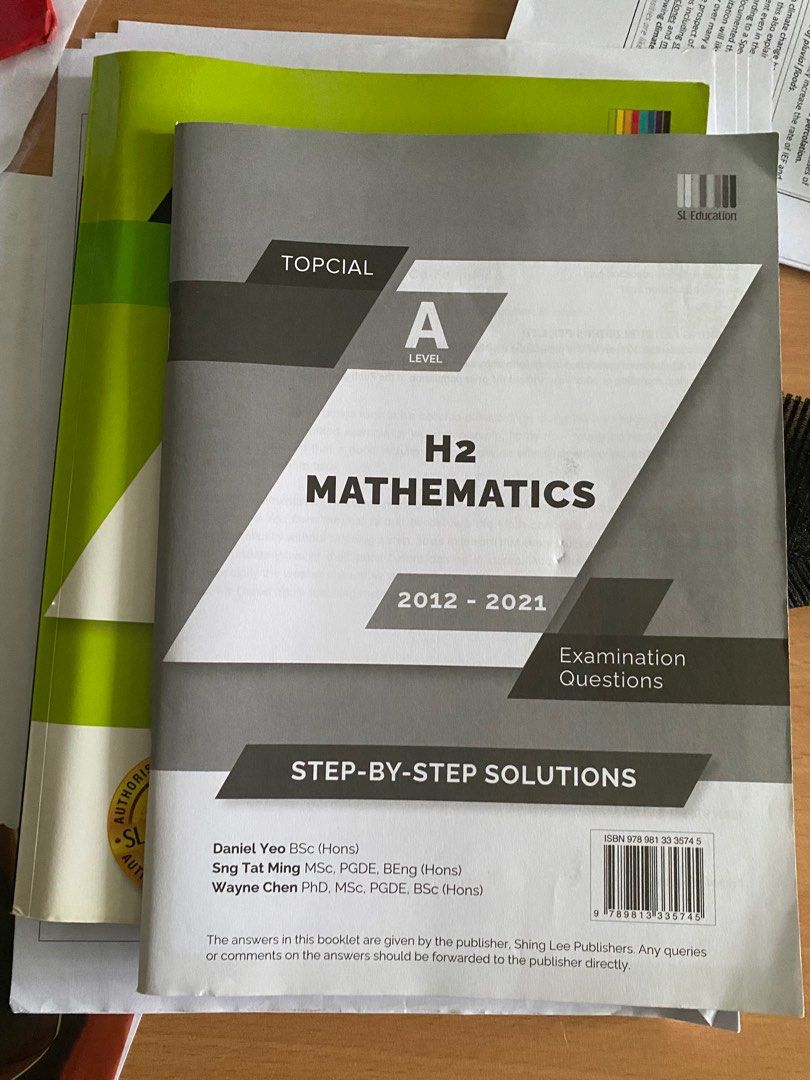 H2 Mathematics TOPICAL TYS Ten Year Series A-Level, Hobbies & Toys ...