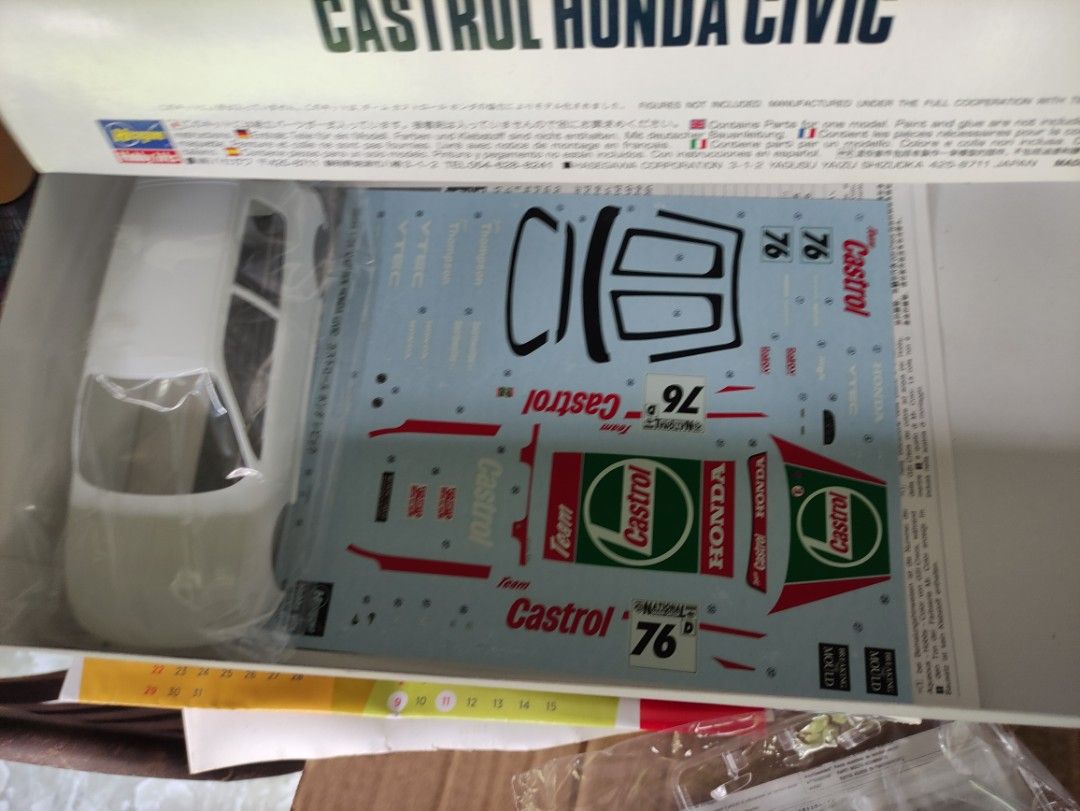 Hasegawa 1:24 Castrol Honda Civic EG6 (SR3), Hobbies & Toys, Toys ...