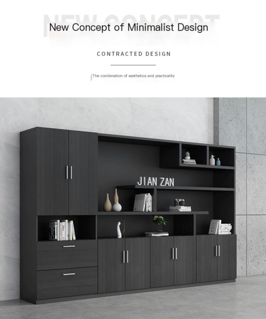 High-Quality Office File Cabinet & Bookcase Combo: Wooden Information ...